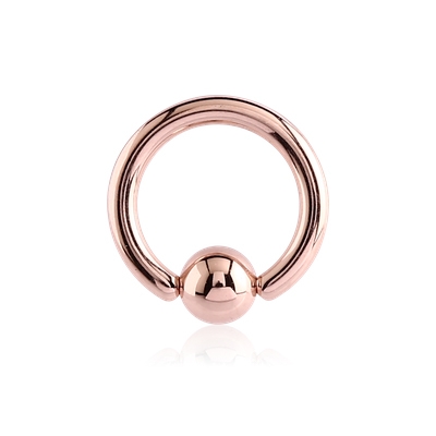 Rengas pvd rose gold surgical steel ball closure ring, 3 eri kokoa ...